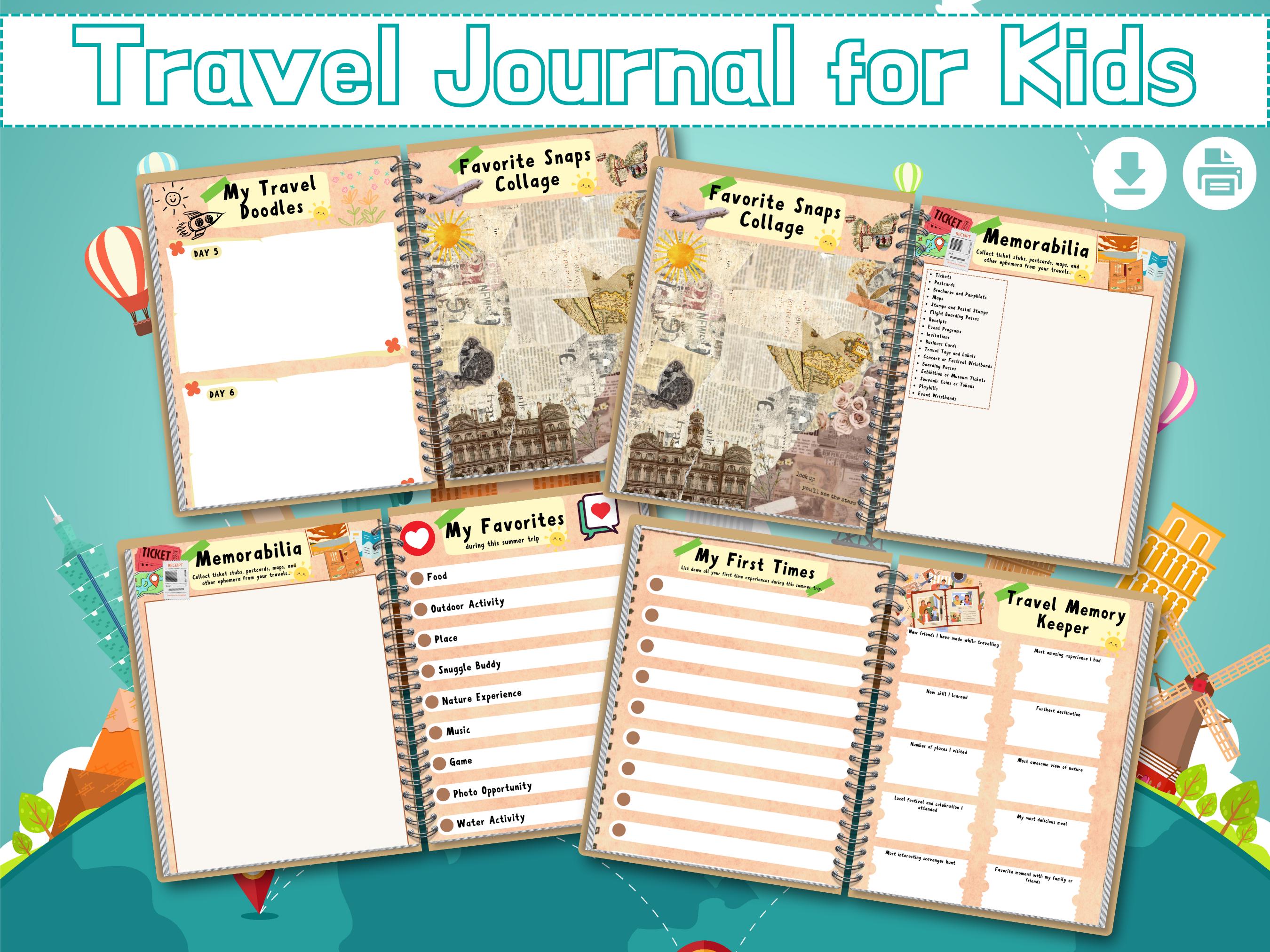 Printable Travel Journal for Kids | Vacation Activity Book | Travel ...