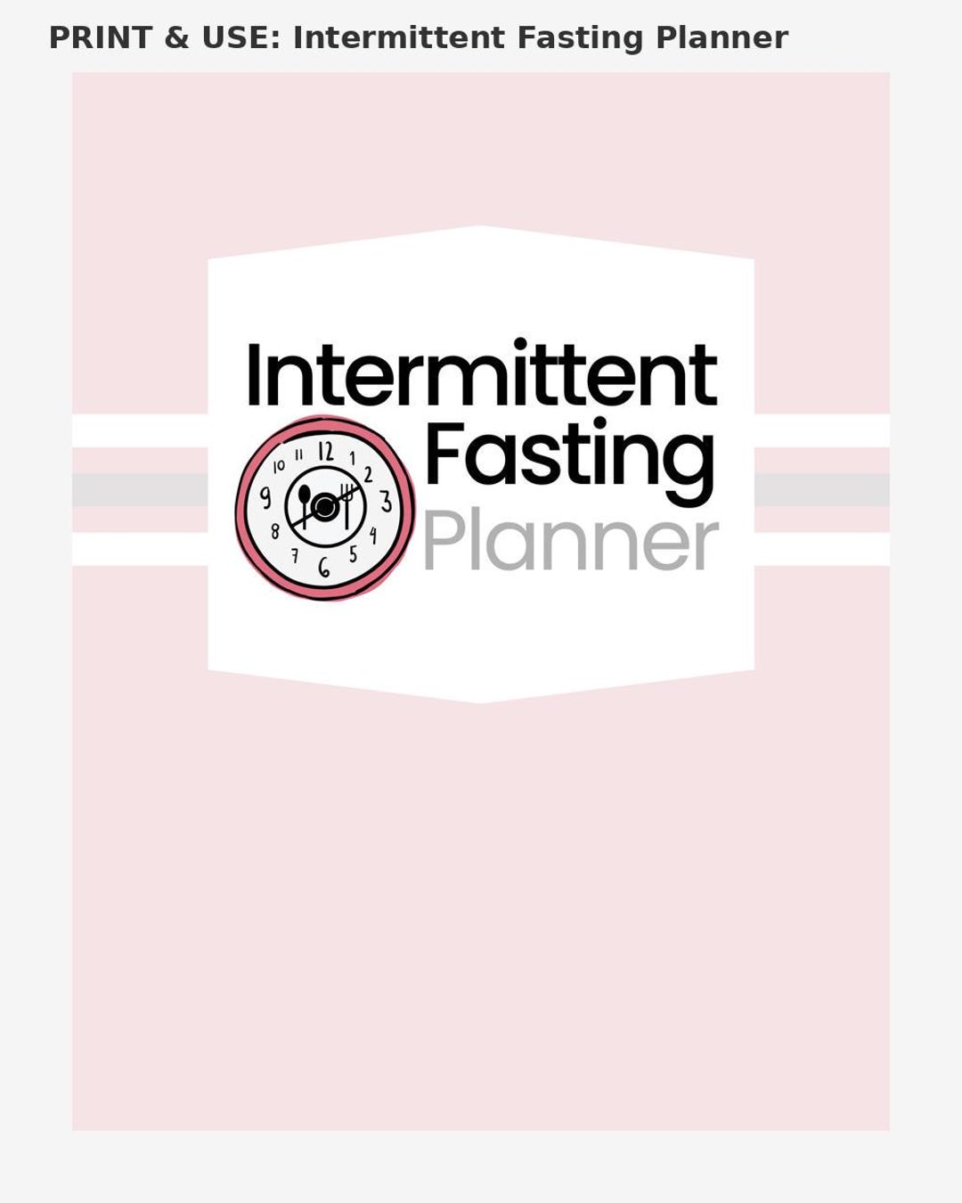 30-day Intermittent Fasting Tracker: Wellness Log (printable PDF) - Etsy