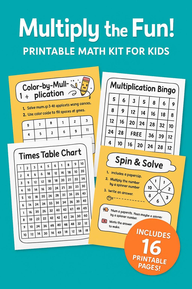 Multiply the Fun! Printable Math Kit for Kids | Multiplication Games ...