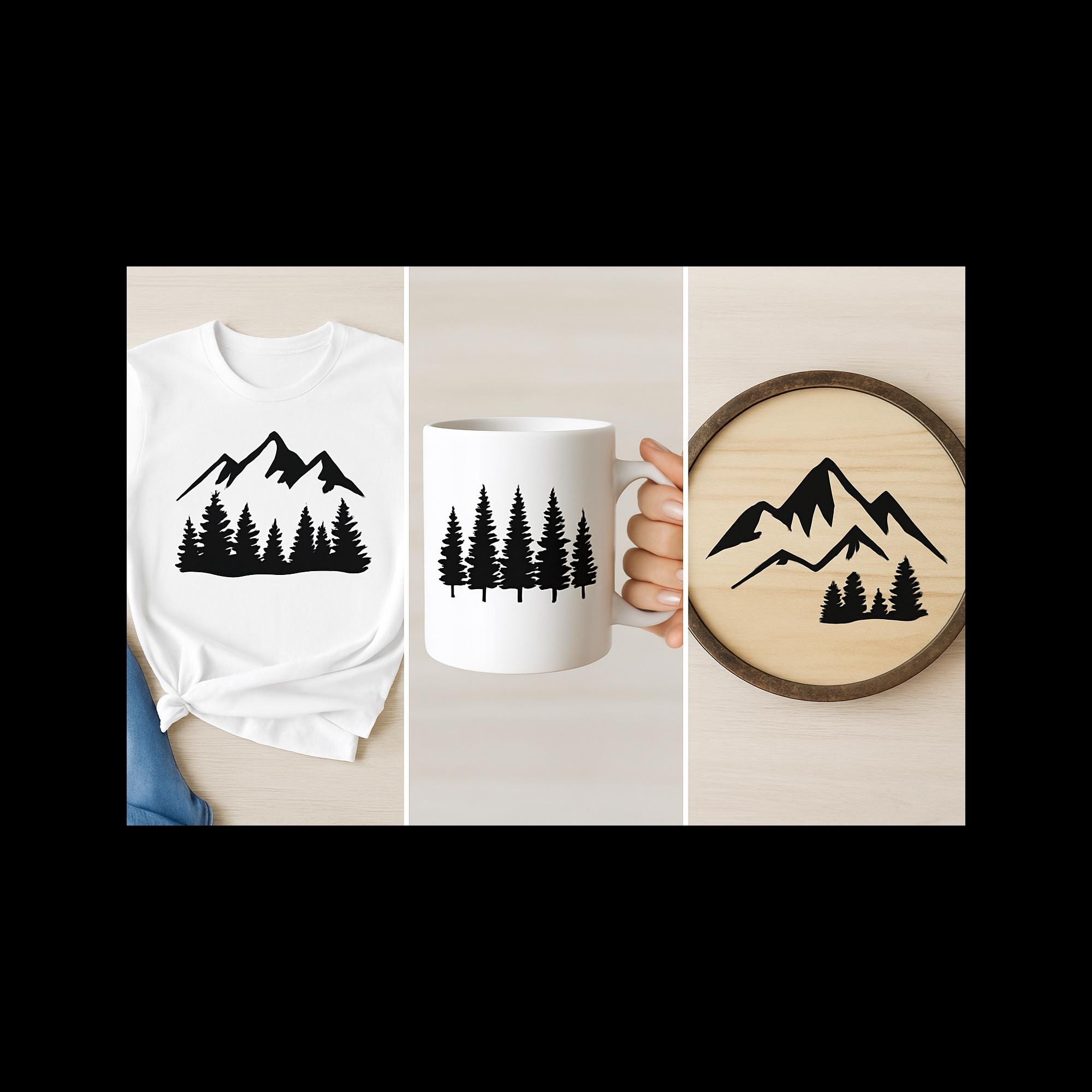 Mountain Tree SVG PNG EPS – Adventure Camping Graphic for Cricut ...