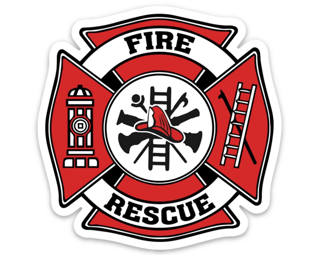 Fire Rescue Sticker, Firefighter Decal, Fire Department Sticker ...