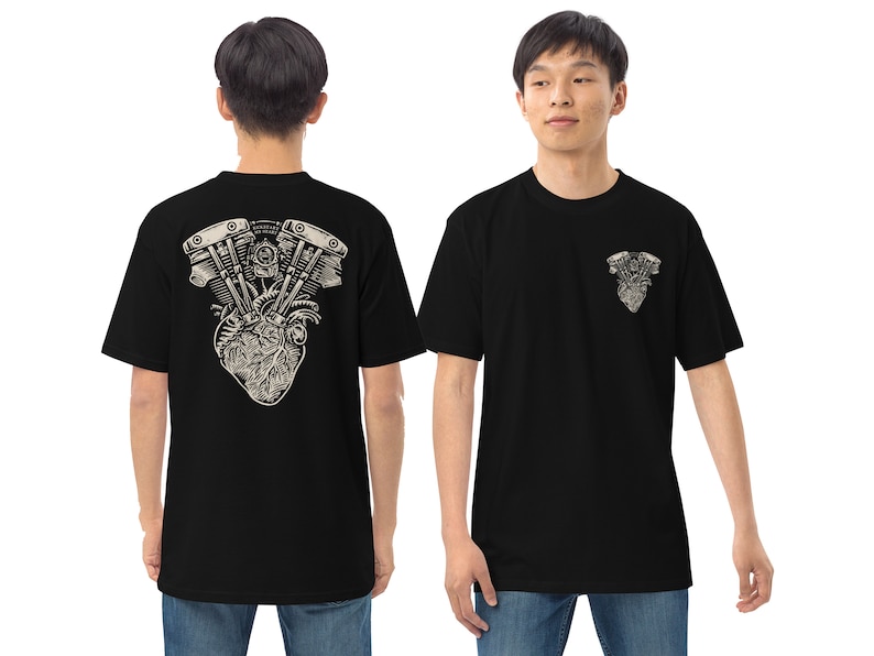 Kickstart My Heart Shovelhead Motorcycle Heart and Soul Biker Shirt for ...
