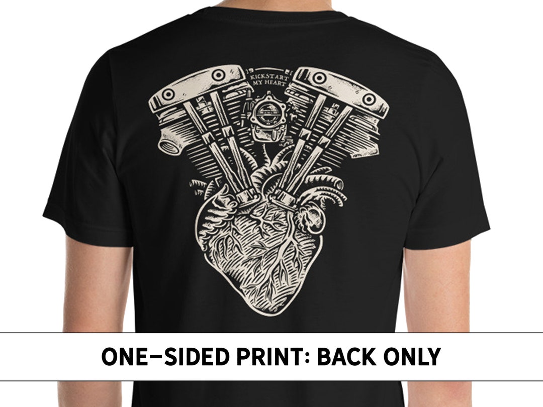 Kickstart My Heart Shovelhead Motorcycle Heart and Soul Biker Shirt for ...