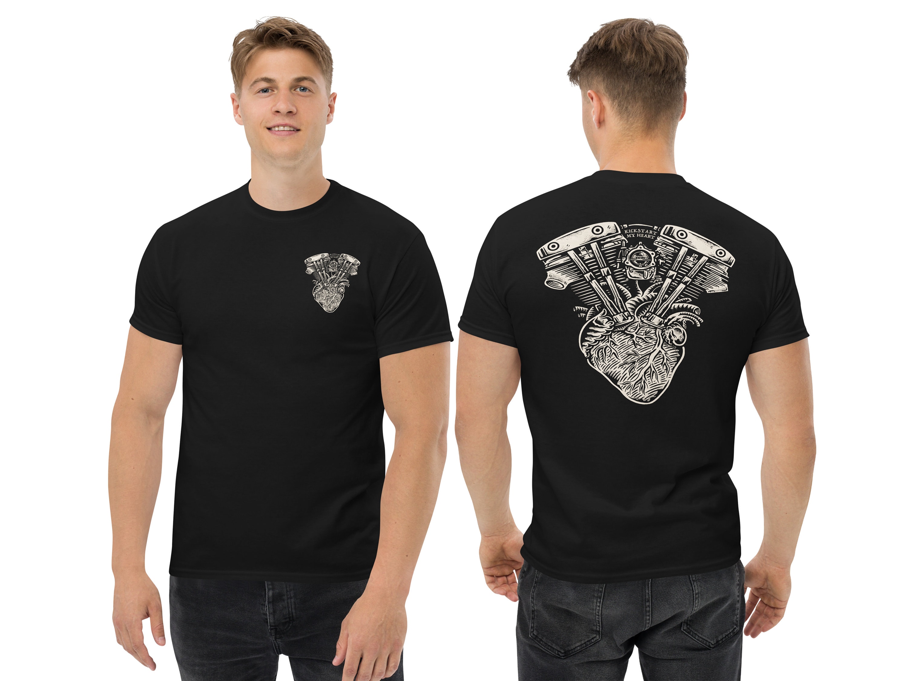 Kickstart My Heart Shovelhead Motorcycle Heart and Soul Biker Shirt for ...