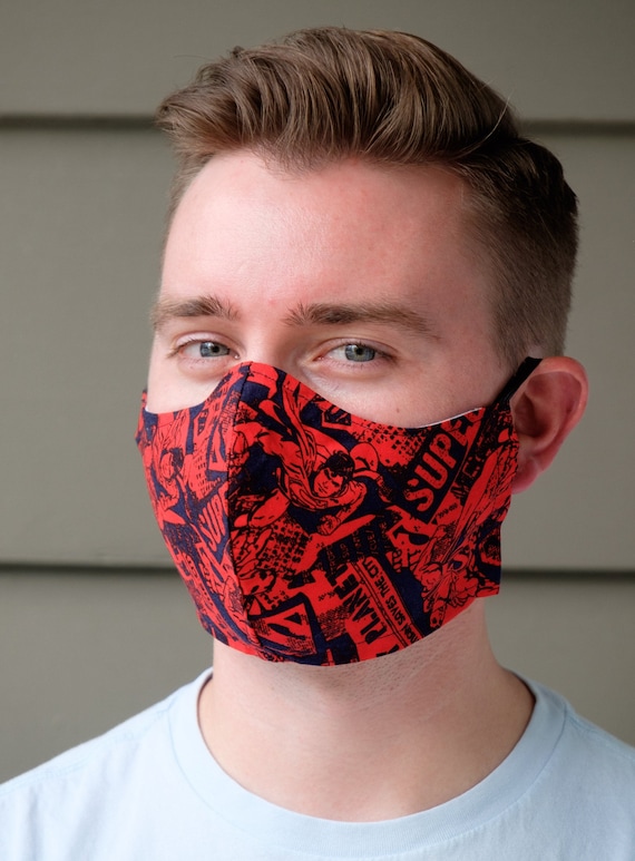 Masque facial Superman avec filtre en polypropylène fil de | Etsy