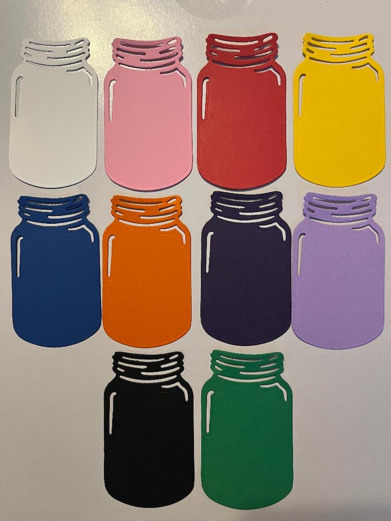 Mason Jar Paper Cut Outs. Set of 10.FREE SHIPPING IN U.S. Fast Shipping ...