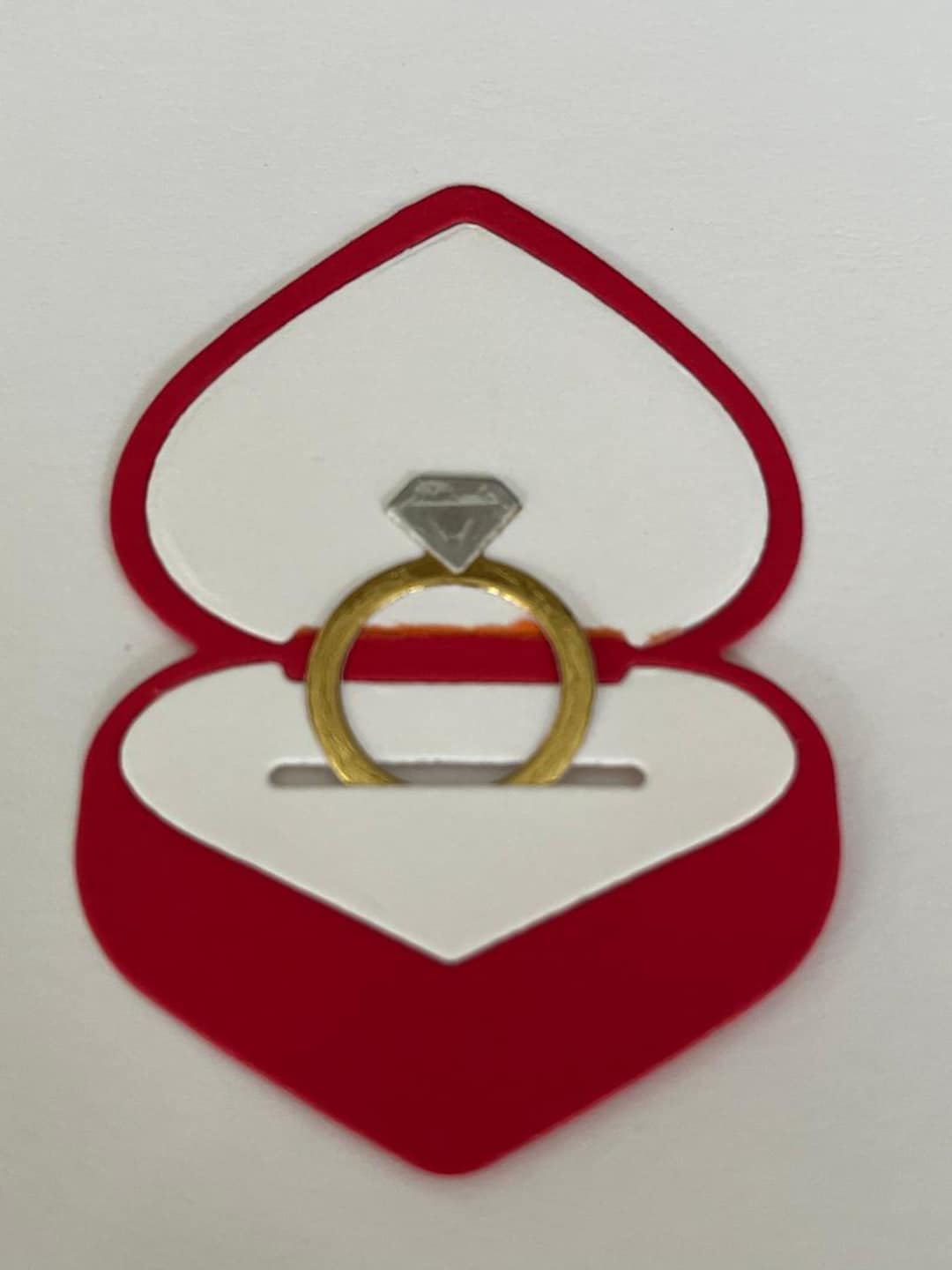 Engagement Ring Paper Cut Out. Wedding Ring Paper Cut Out. Boxed Ring ...