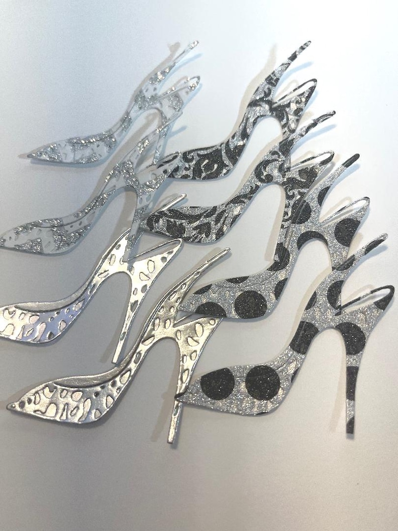 Paper Cut Out Shoes/high Heels/stilettos/die Cut Shoes. Set of 8. FREE ...
