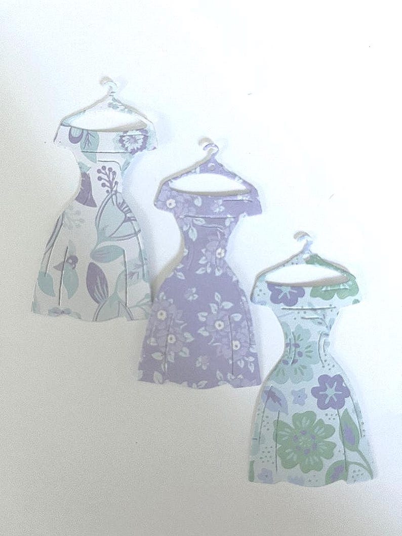 Paper Dress Cut Outs/ Die Cut Dresses Set of 9. FREE SHIING in U.S ...