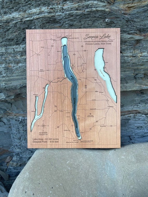 Seneca Lake 3D Layered Map | Etsy
