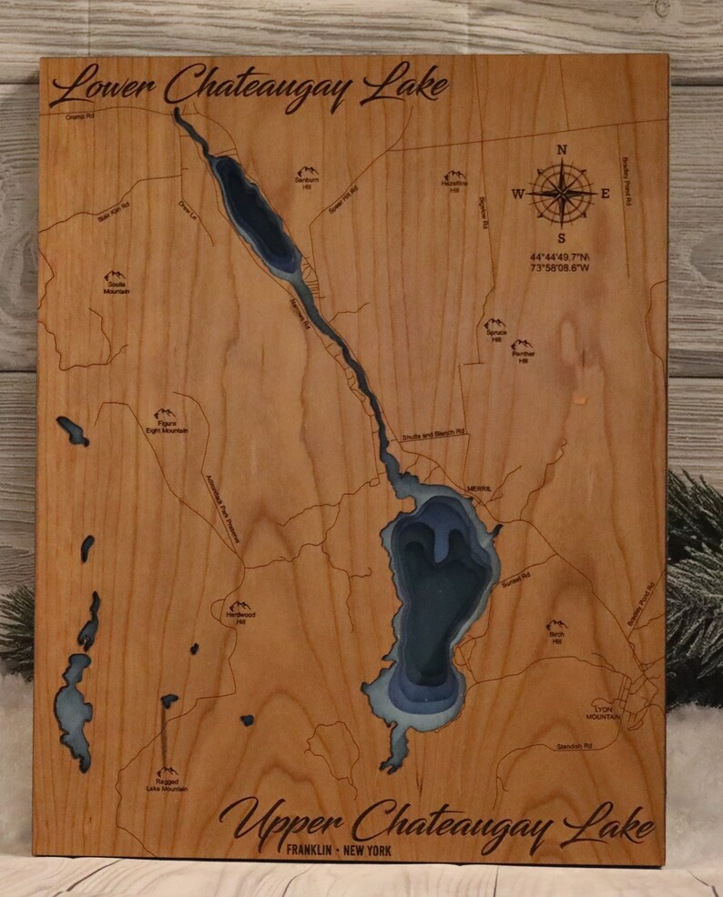 Chateaugay Lake 3D Layered Map - Etsy