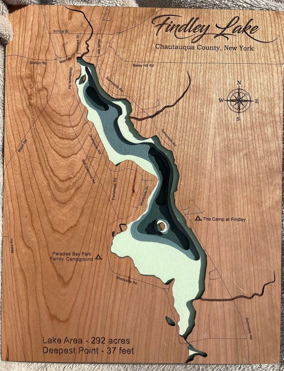 Findley Lake 3D Layered Map - Etsy