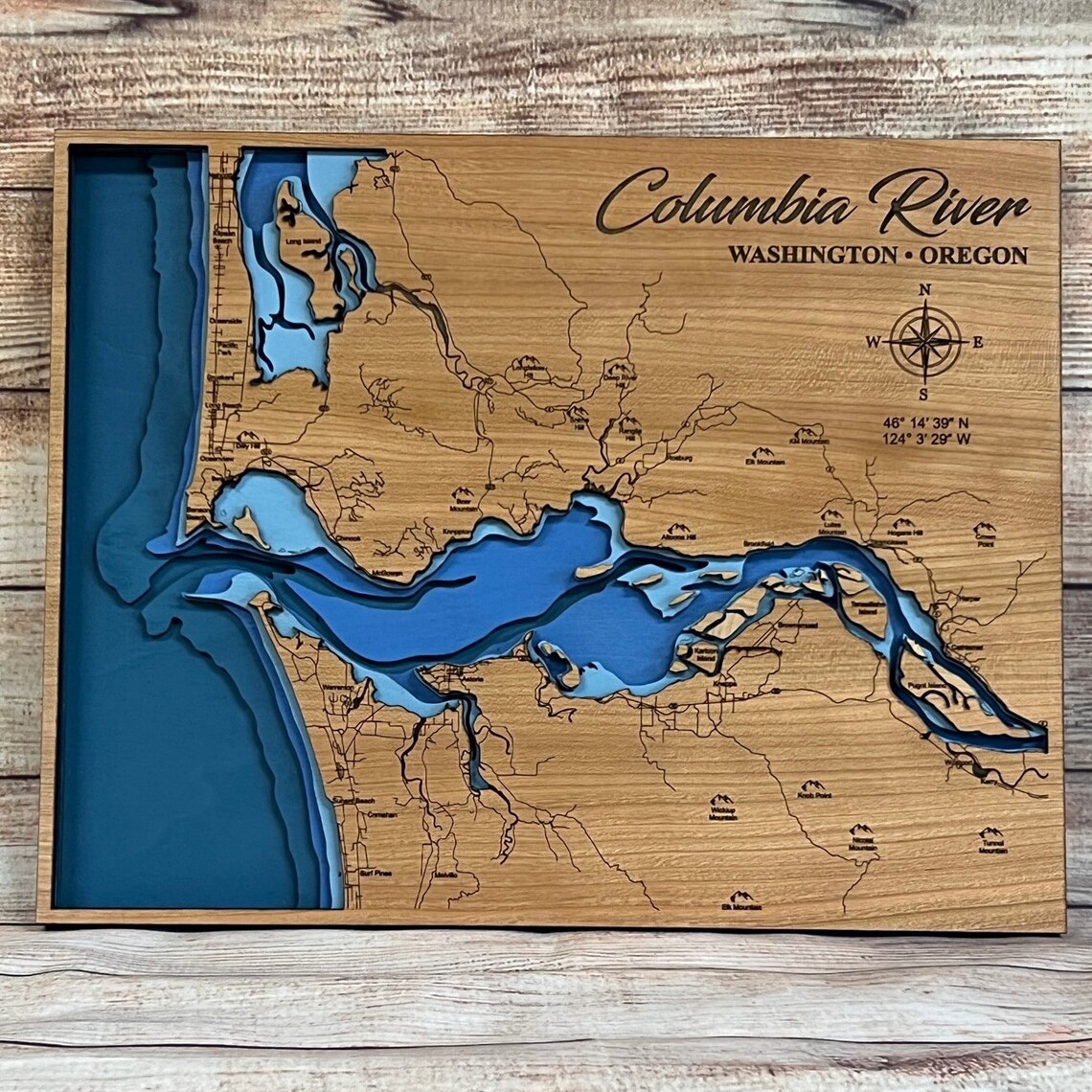 Columbia River 3D Layered Map - Etsy