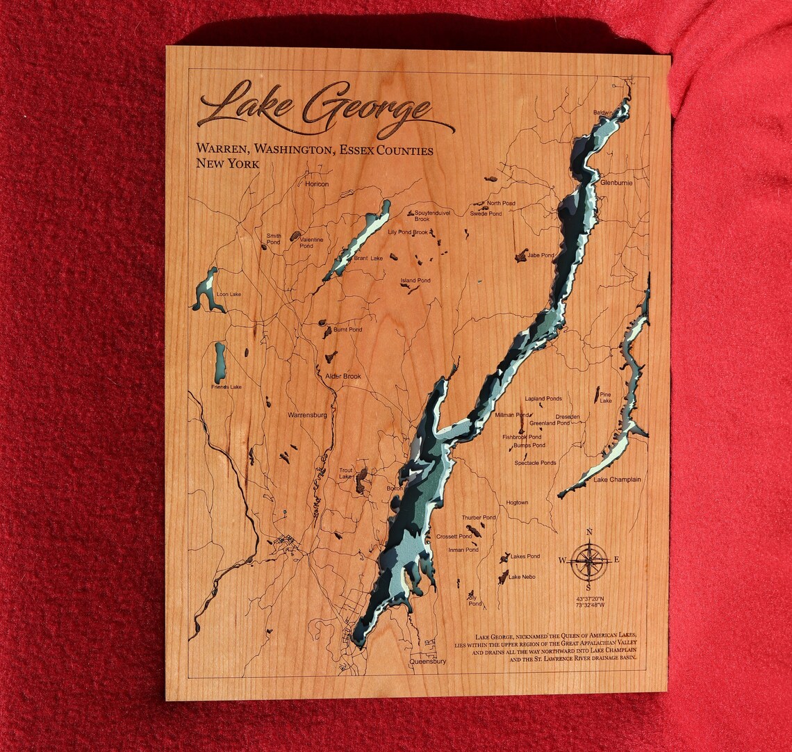 Lake George 3D Layered Map - Etsy