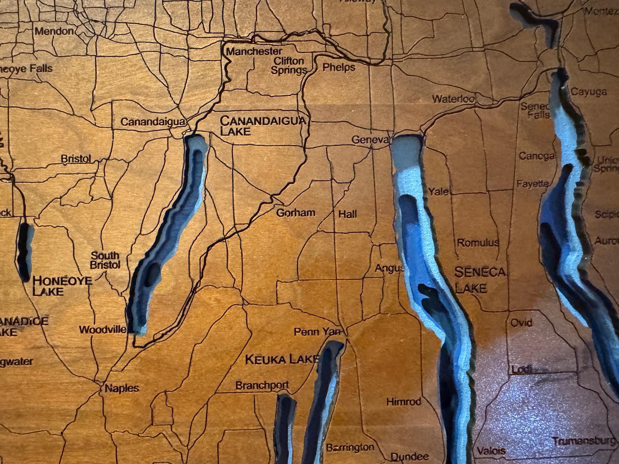 Finger Lakes 3D Layered Map - Etsy