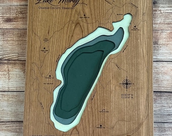 Lake Norman 3D Layered Map - Etsy