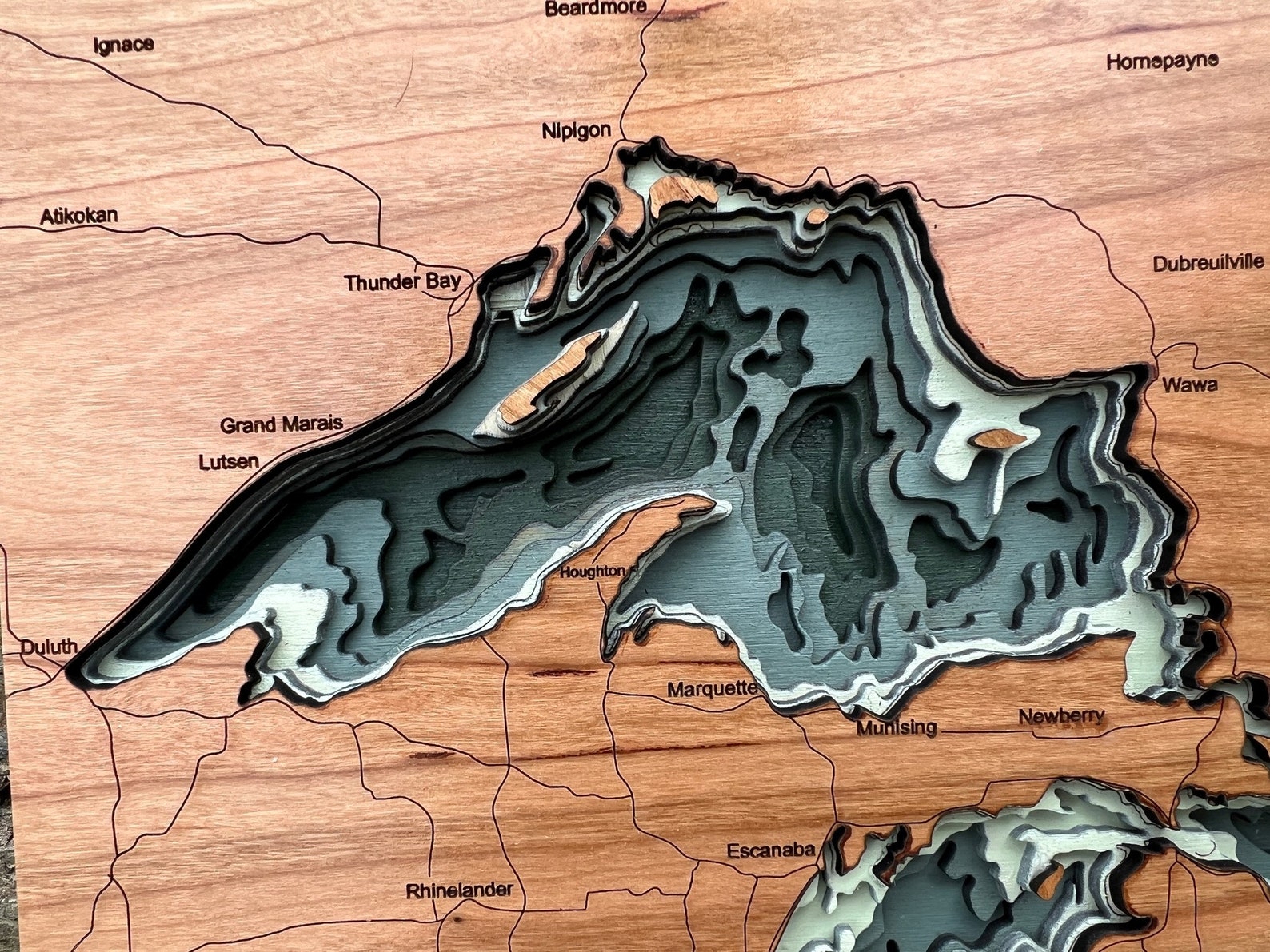 Great Lakes 3D Layered Map - Etsy
