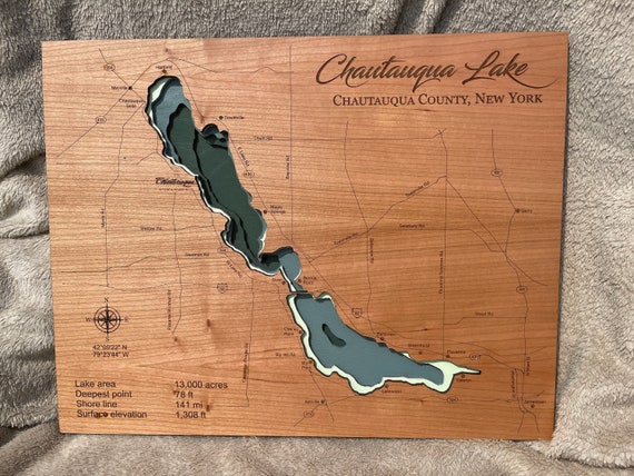 Chautauqua Lake 3D Layered Map | Etsy