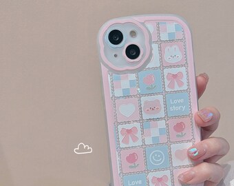 Pink Checkered Phone Case - Etsy
