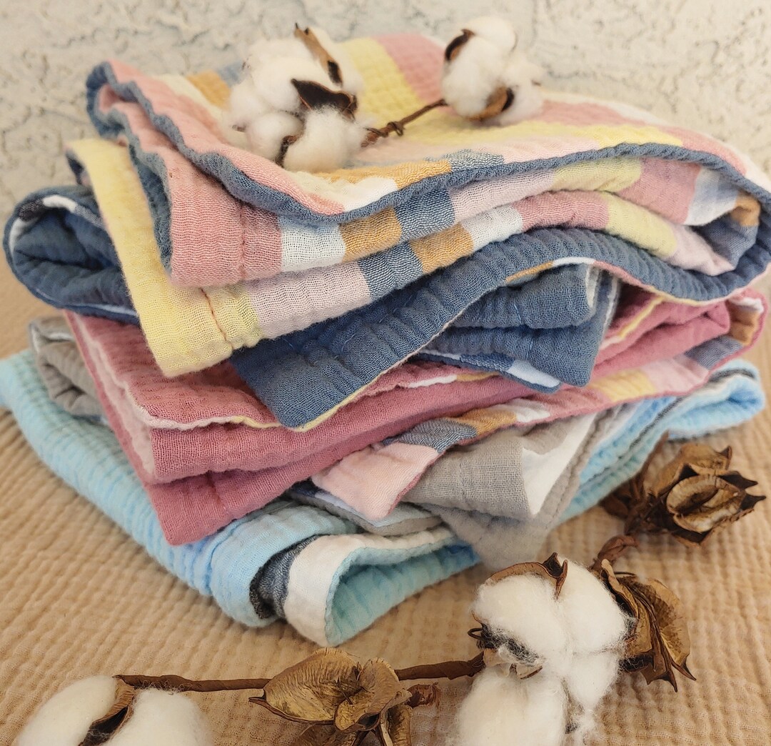 Muslin Thick 4 Layer Gauze Towel, Hand Towel, Reversible Kitchen Towel ...