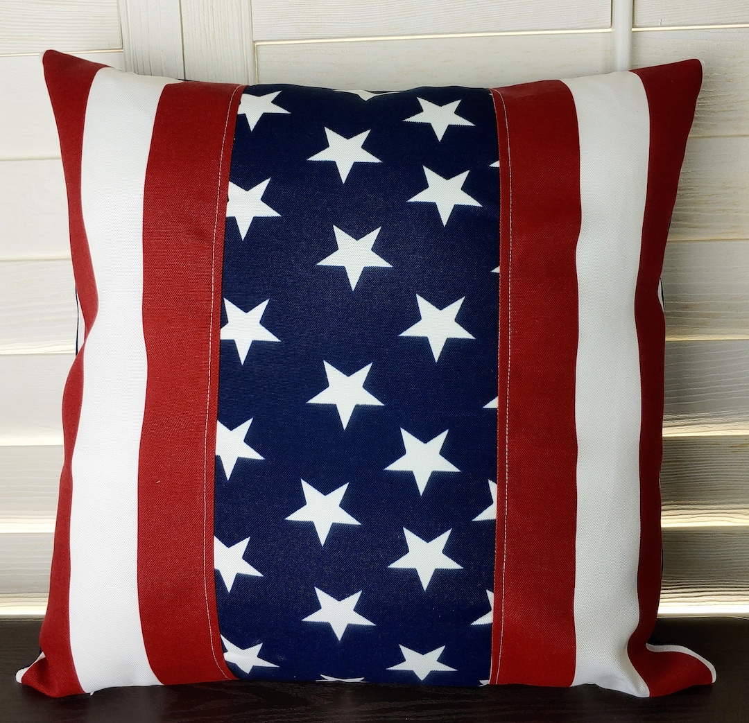 American Flag Pillow Cover: Patriotic Outdoor Decor - Etsy
