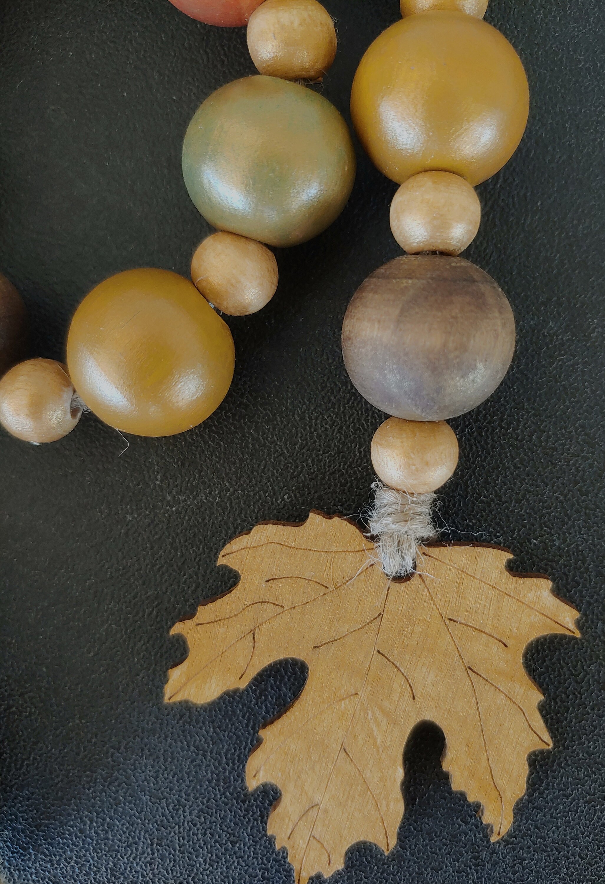 Farmhouse Fall Wood Bead Garland: Tiered Tray Decor With Jute Tassel - Etsy