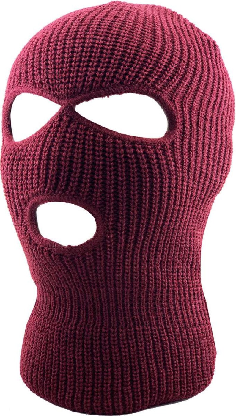 THREE HOLE Ski MASK- Warm Double Thermal Knitted - Etsy