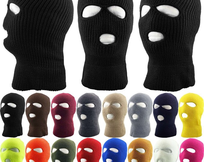 THREE HOLE Ski MASK Warm Double Thermal Knitted - Etsy