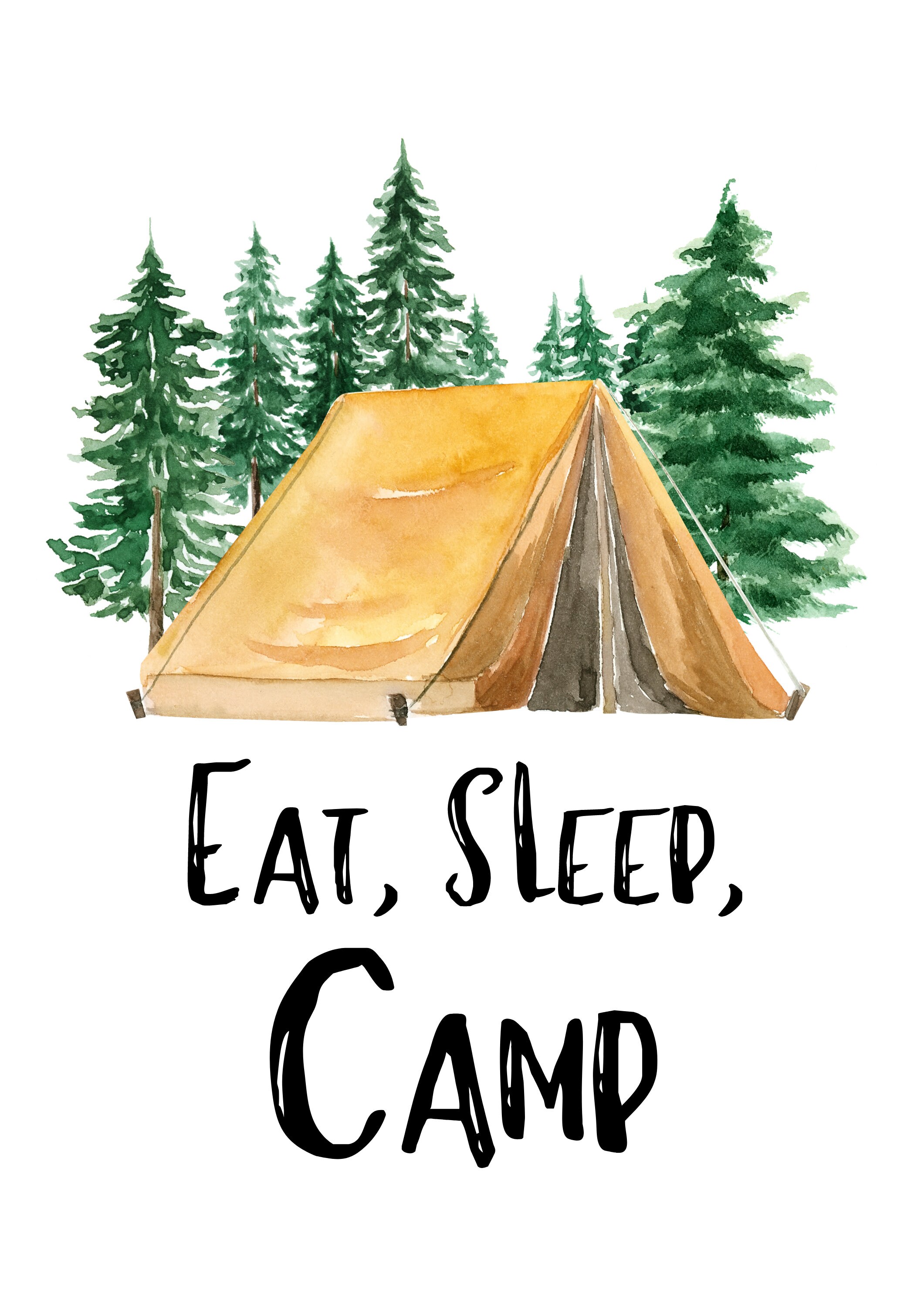 Eat Sleep Camp Printable Wall Decor Art - Etsy