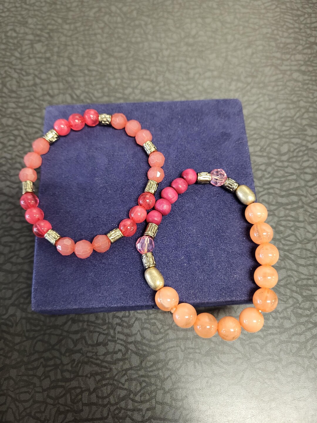 Vintage Colored Beaded Bracelet Pair - Etsy
