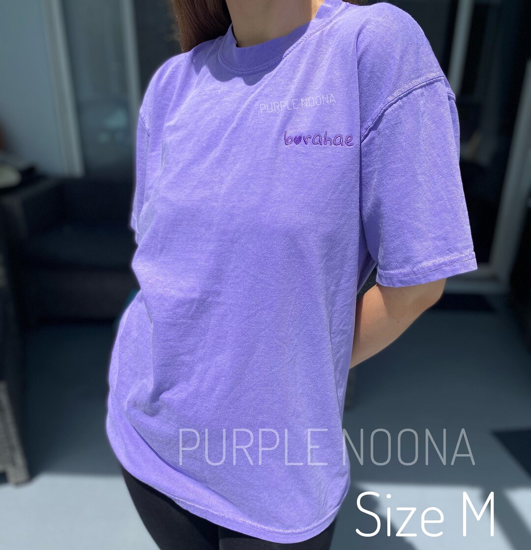 Embroidered Borahae Tee: Kpop "i Purple You" Heavyweight T-shirt - Etsy