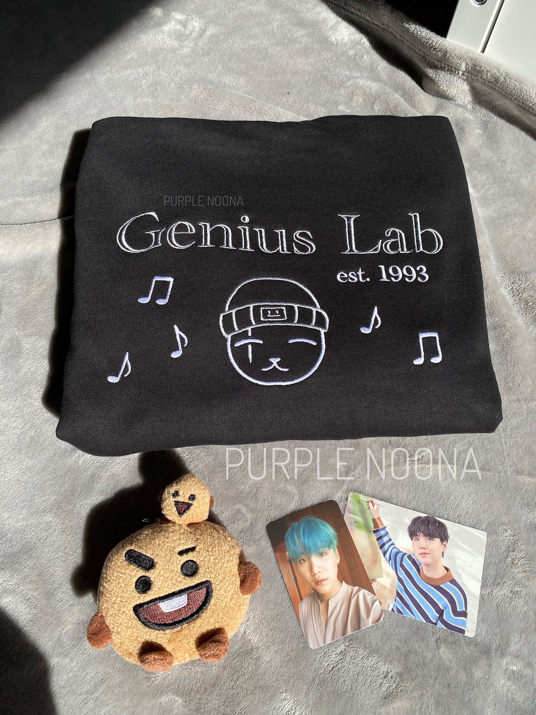 Embroidered Genius Lab Sweatshirt, Agust D Unisex Crewneck, Suga Kpop ...