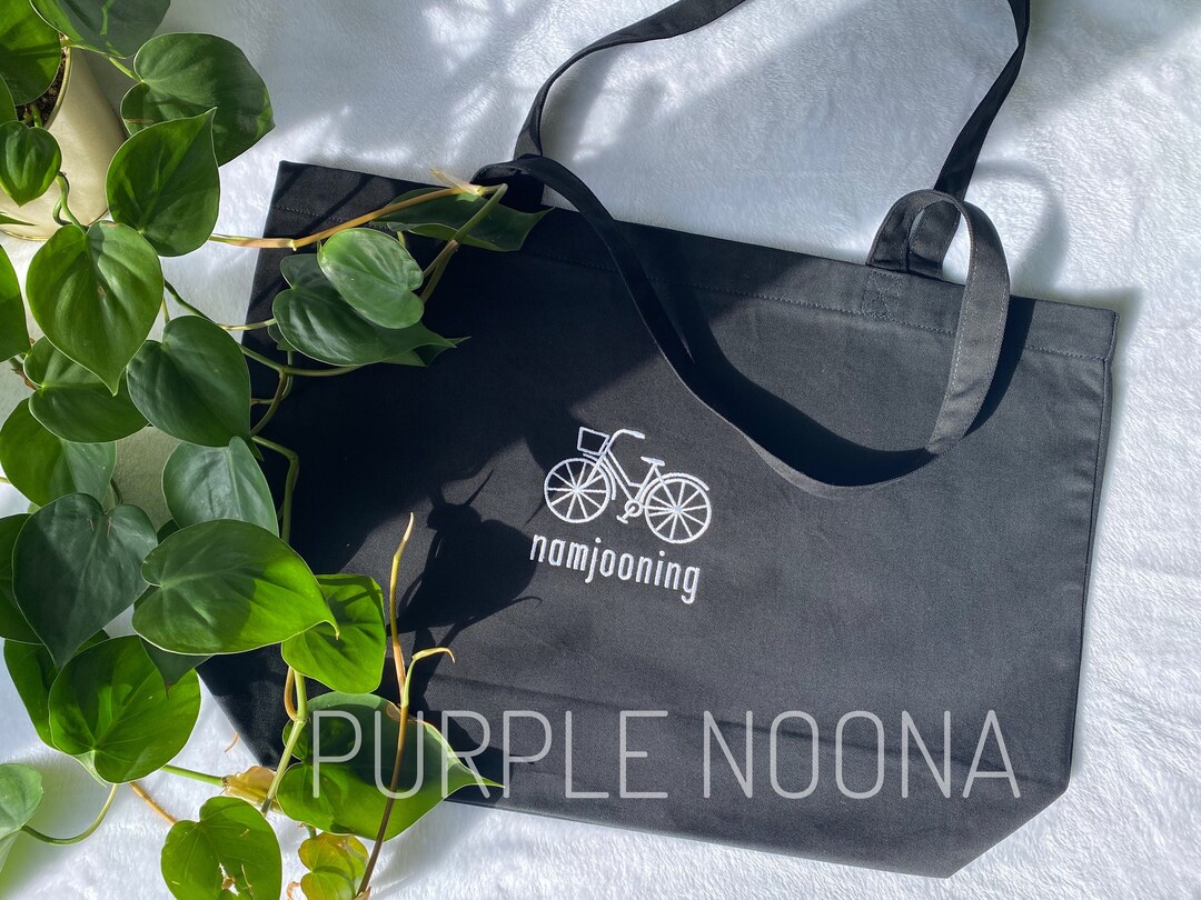 Embroidered Namjooning Large Organic Tote Bag: Kpop Joonie Tote - Etsy