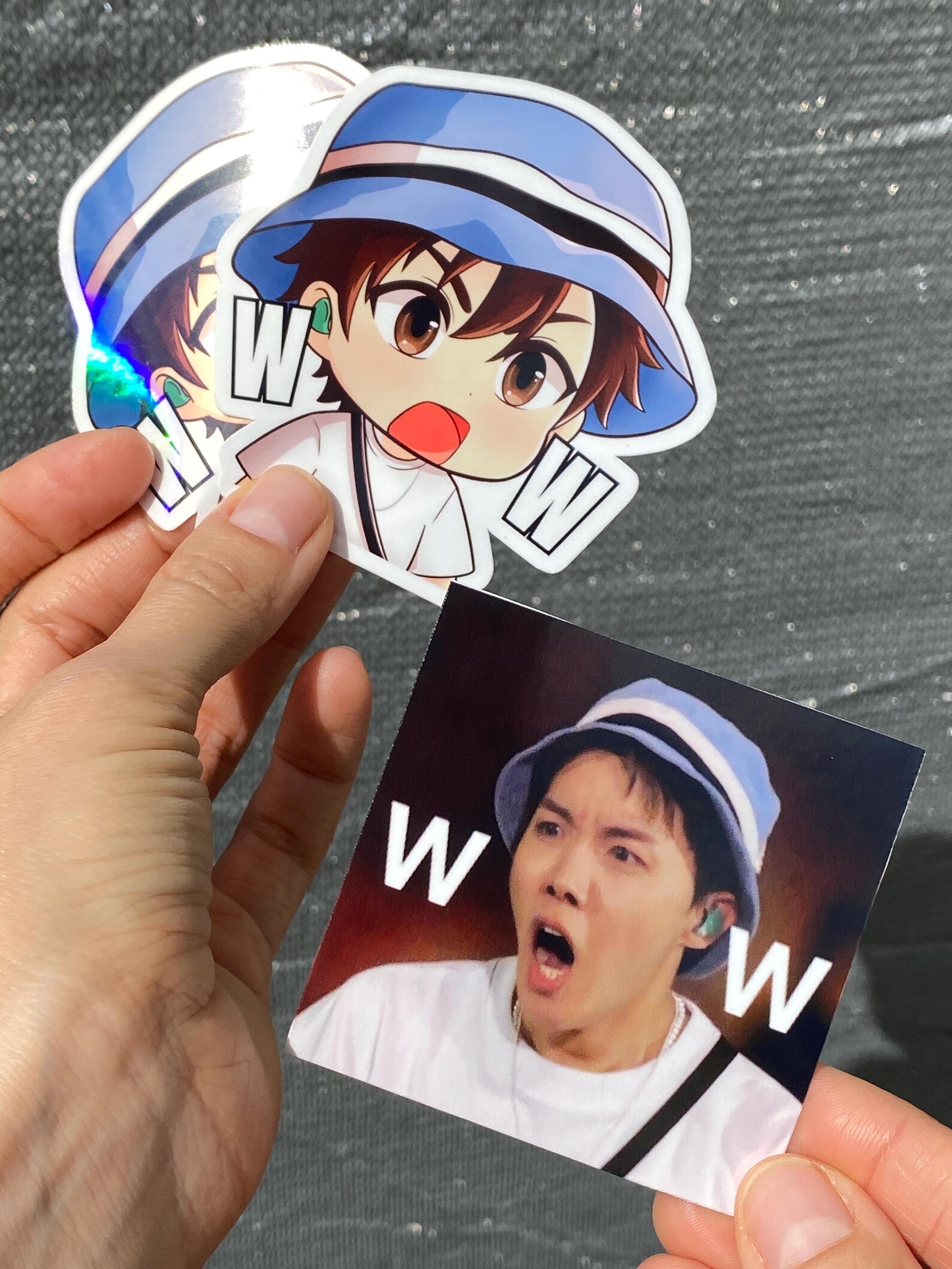 Hobi WOW Meme Sticker: Hope World Holographic Vinyl Stickers - Etsy