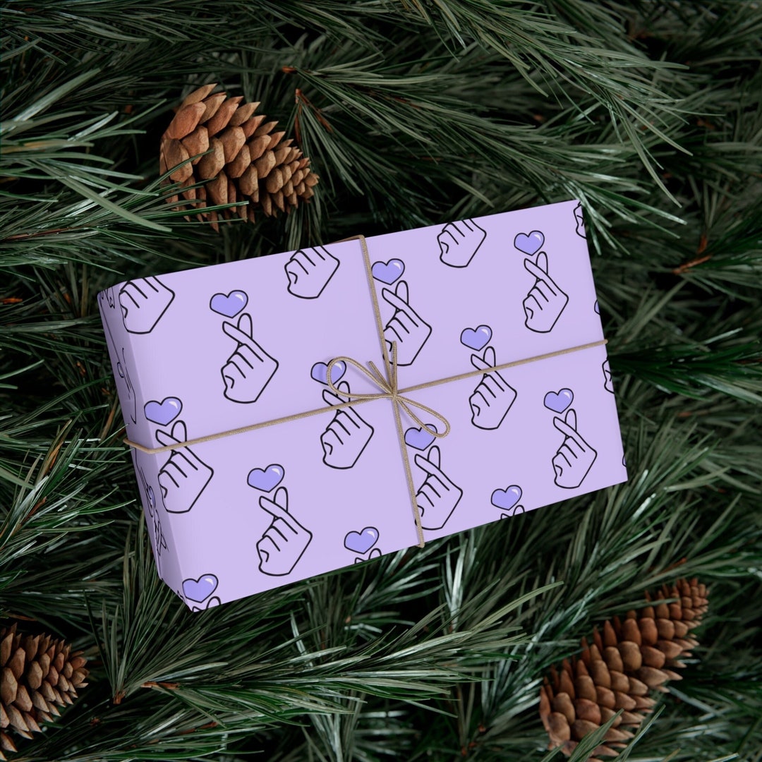 Kpop Finger Heart Gift Wrapppin Paper, Korean Boharae Wrapping Paper ...