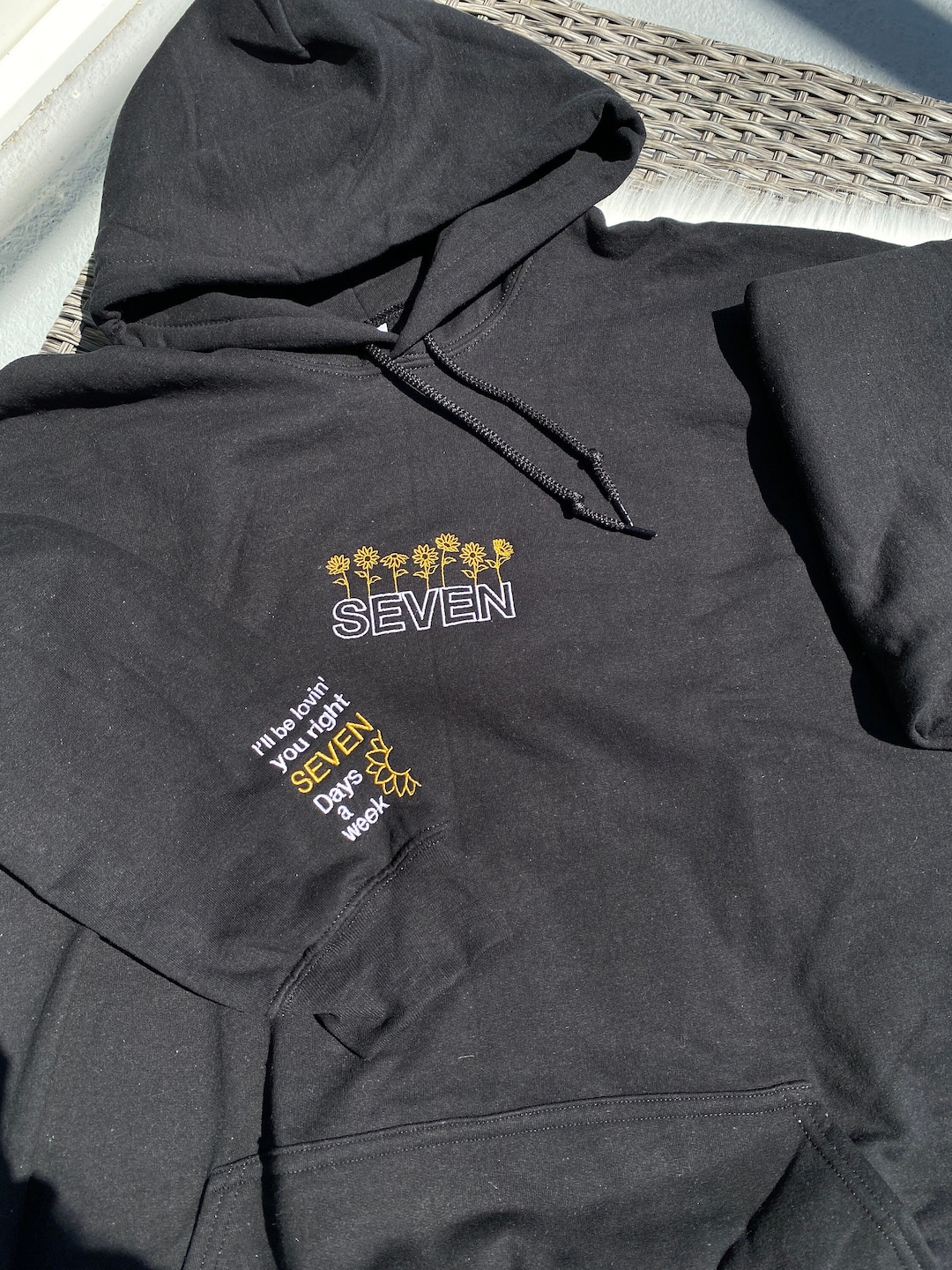 SEVEN 1 Embroidered Sleeve HOODIE, 7 Days a Week Hooded Sweatshirt ...