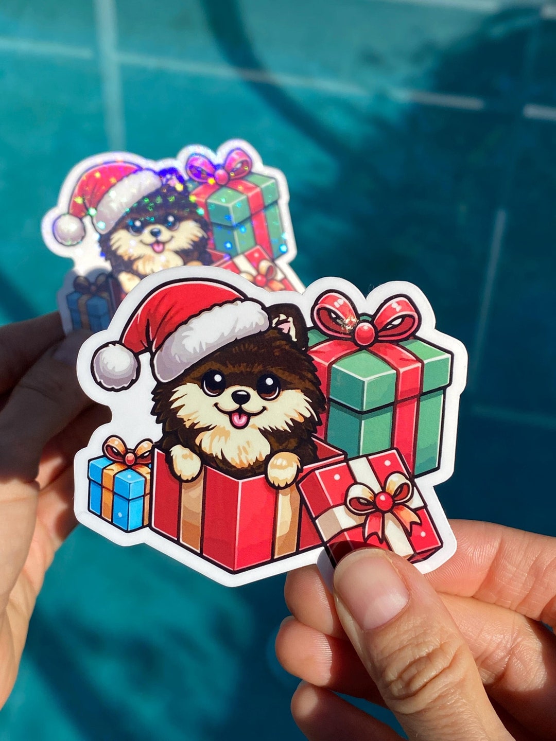 Taehyung Sticker, Pomeranian Puppy Sparkling Stickers, Bangtan Yeontan ...