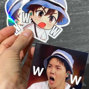 Hobi WOW Meme Sticker, Jhope Holographic Vinyl Stickers, Sweet Dreams ...