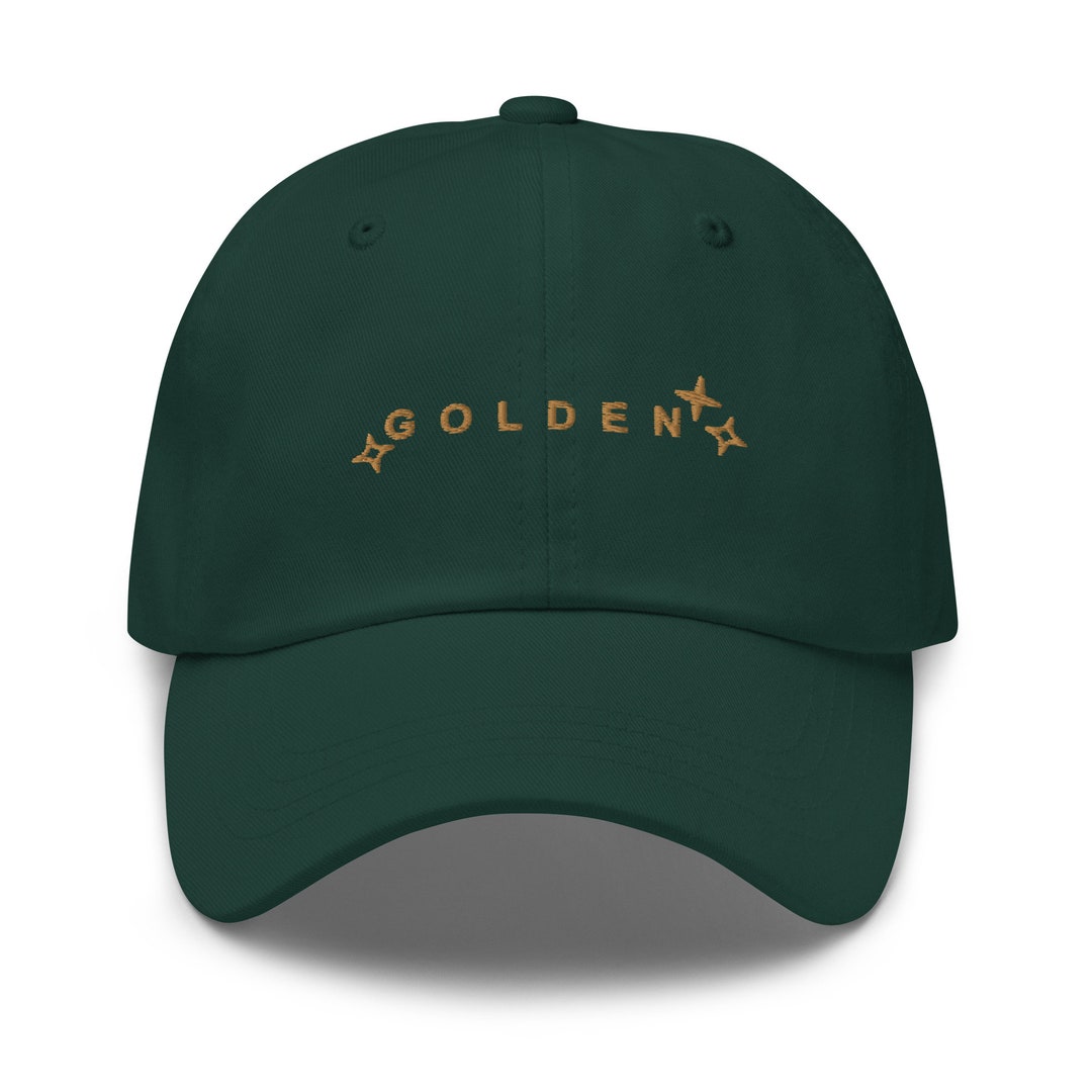 Golden Embroidered JK Dad Hat, Kookie Cap, Jungkook, 3D, Still With You ...