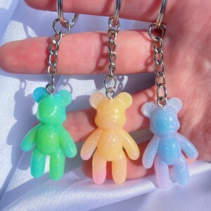 Small Vibrant Bear Keychains, Stocking Stuffer, Christmas - Etsy