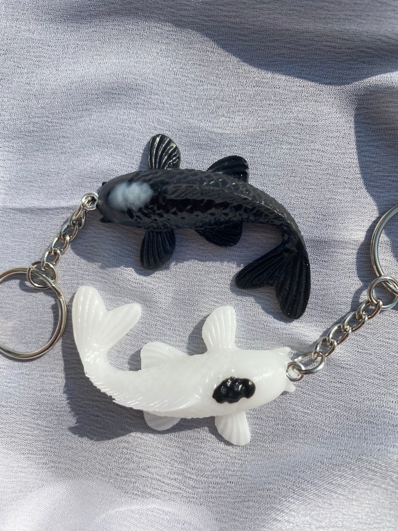 Yin and Yang Koi Fish Set koi fish keychain resin keychain | Etsy