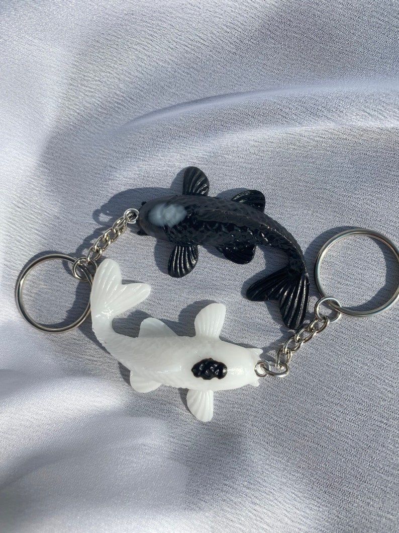 Yin and Yang Koi Fish Set koi fish keychain resin keychain | Etsy