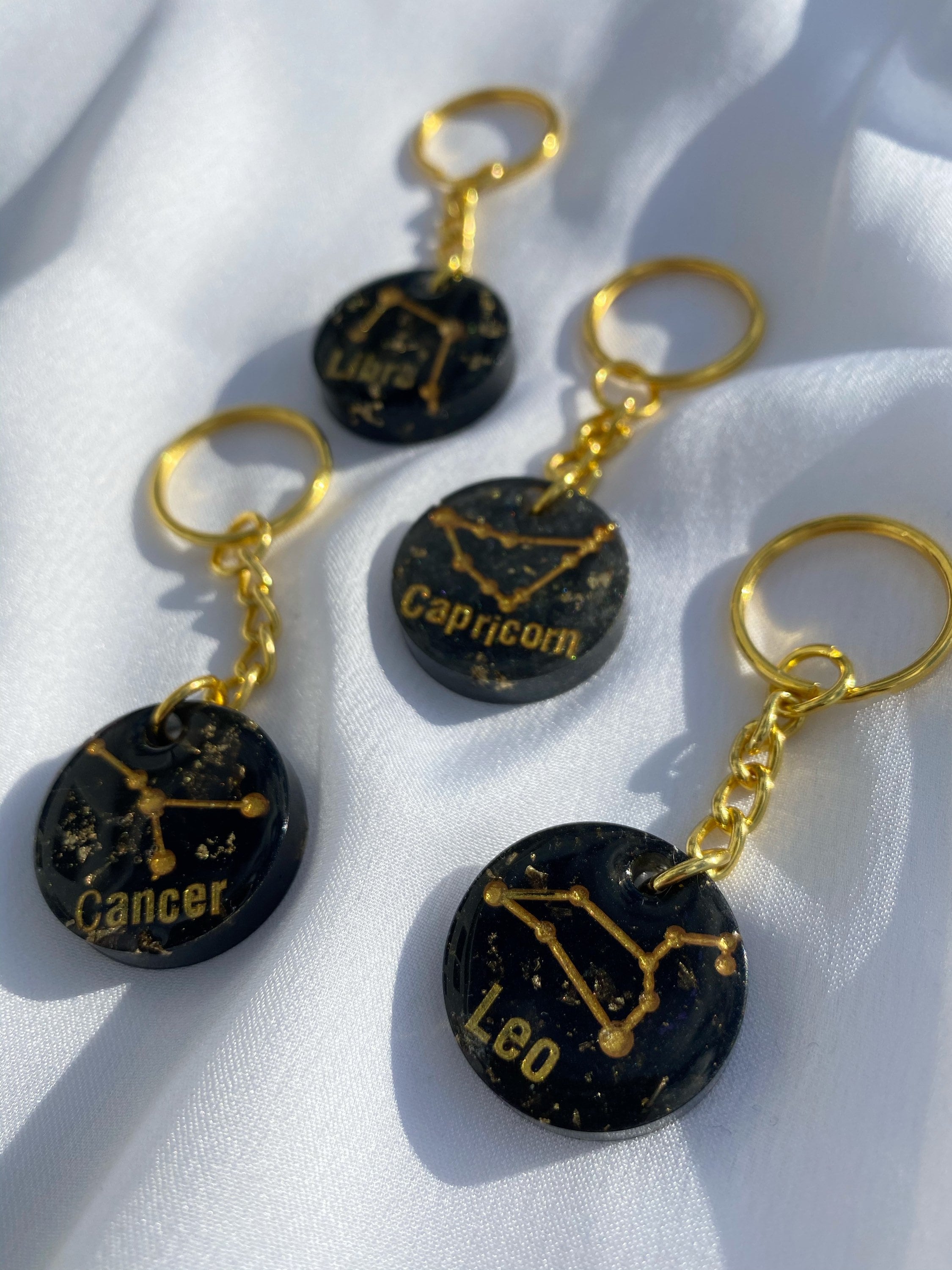 Black Zodiac Keychain Zodiac Keychain Resin Keychain | Etsy