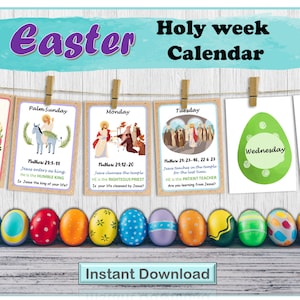 Printable Easter Holy Week Calendar, Easter Countdown, Christian Easter ...