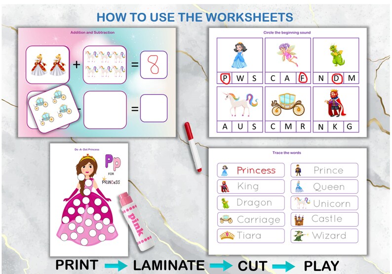 Preschool Busy Book Princess Themed Busy Book Learning - Etsy