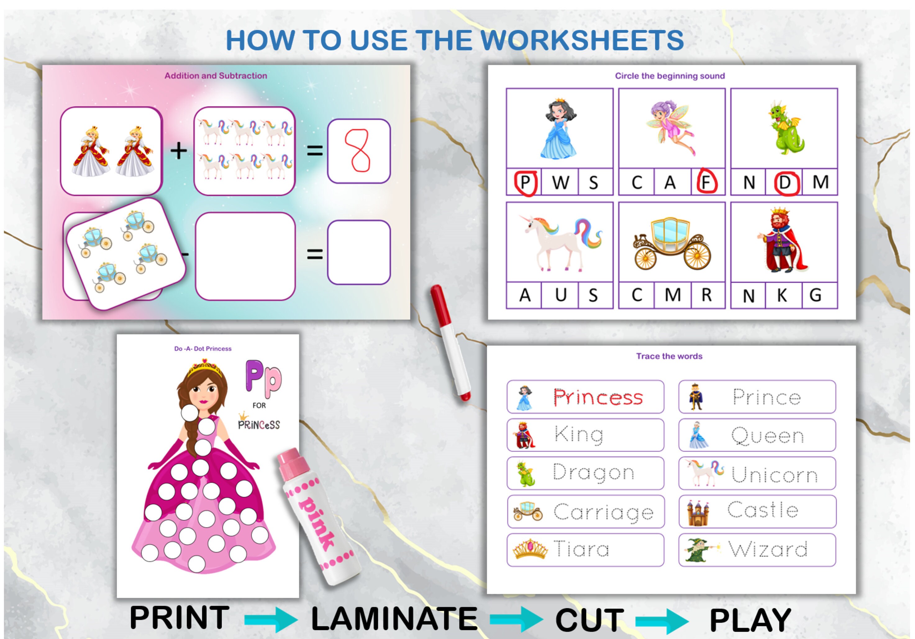 Preschool Busy Book Princess Themed Busy Book Learning - Etsy