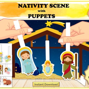 Printable Nativity Scene Puppets, Christmas Story With Puppets ...