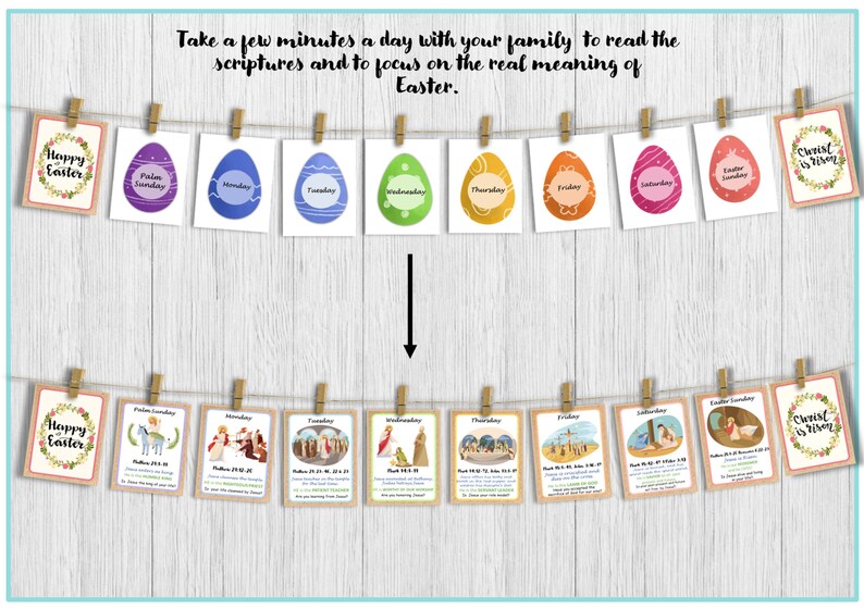 Printable Easter Holy Week Calendar Easter Countdown - Etsy UK