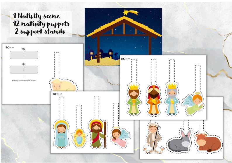 Printable Nativity Scene Puppets, Christmas Story With Puppets ...
