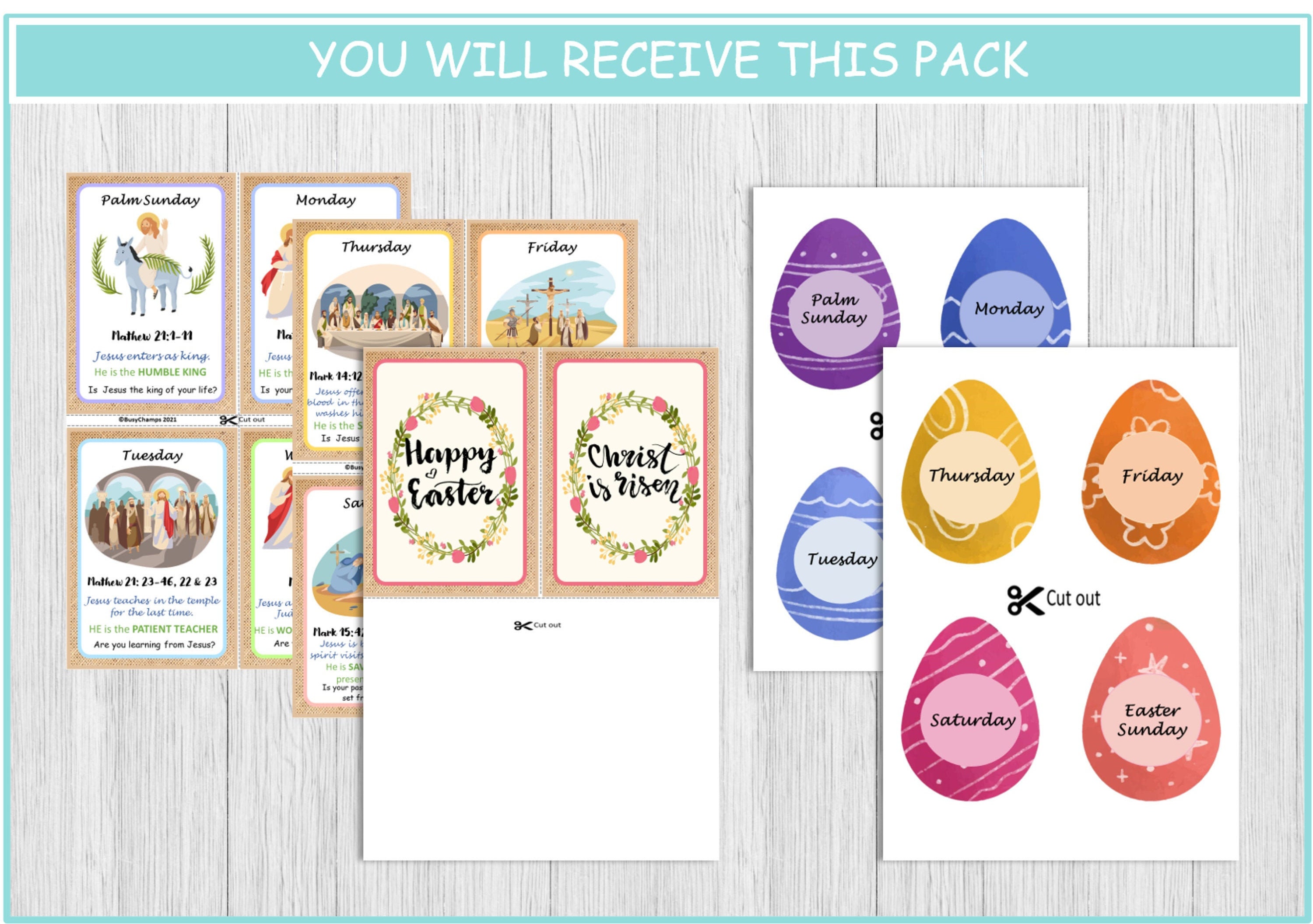 Printable Easter Holy week Calendar Easter countdown | Etsy